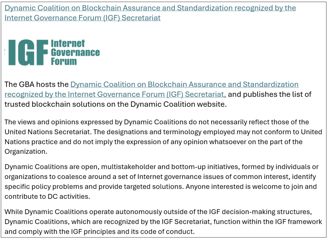 IGF Dynamic Coalition Blockchain Standards – GBA Global